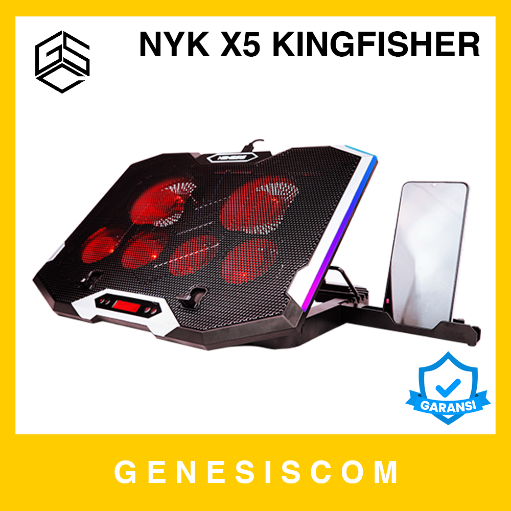 Jual Cooler Stand Laptop NYK Nemesis X5 KINGFISHER + Smartphone Holder ...