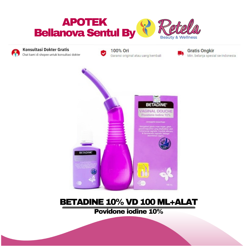 Jual BETADINE 10% VD 1 BOTOL ISI 100ML+ALAT ( Povidone iodine 10% ...