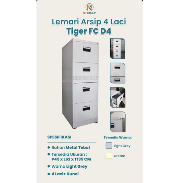Jual LEMARI ARSIP 4 LACI TIGER FC 4D | Shopee Indonesia