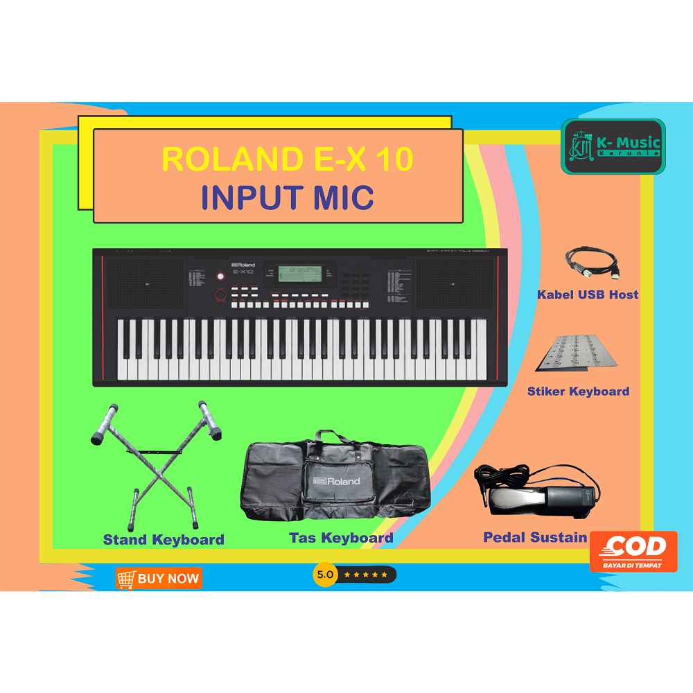 Jual Paket Komplit Keyboard Type Arranger Roland EX10 E-X10 EX-10 Input ...