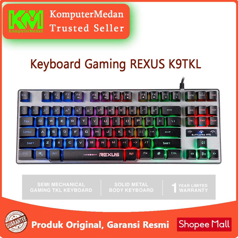 Jual Rexus Keyboard Gaming K9TKL / K9 TKL | Shopee Indonesia