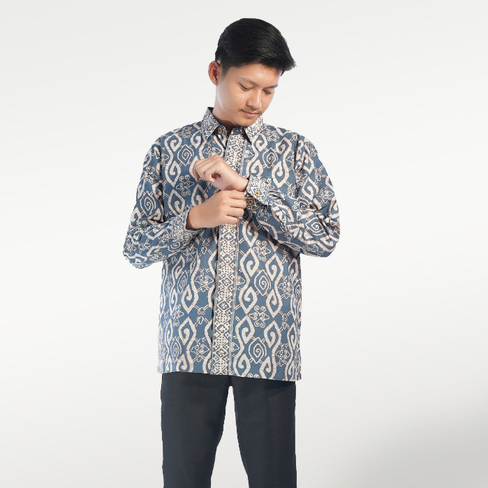 Jual BATIK TRUSMI Atasan Batik Pria Kemeja Pria Batik Cap Premium Thofu | Shopee Indonesia