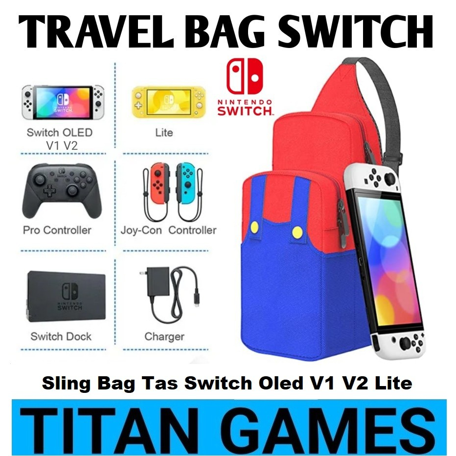 Jual Switch Oled Sling Bag Travel Bag Mario Nintendo Switch V1 V2 Lite ...