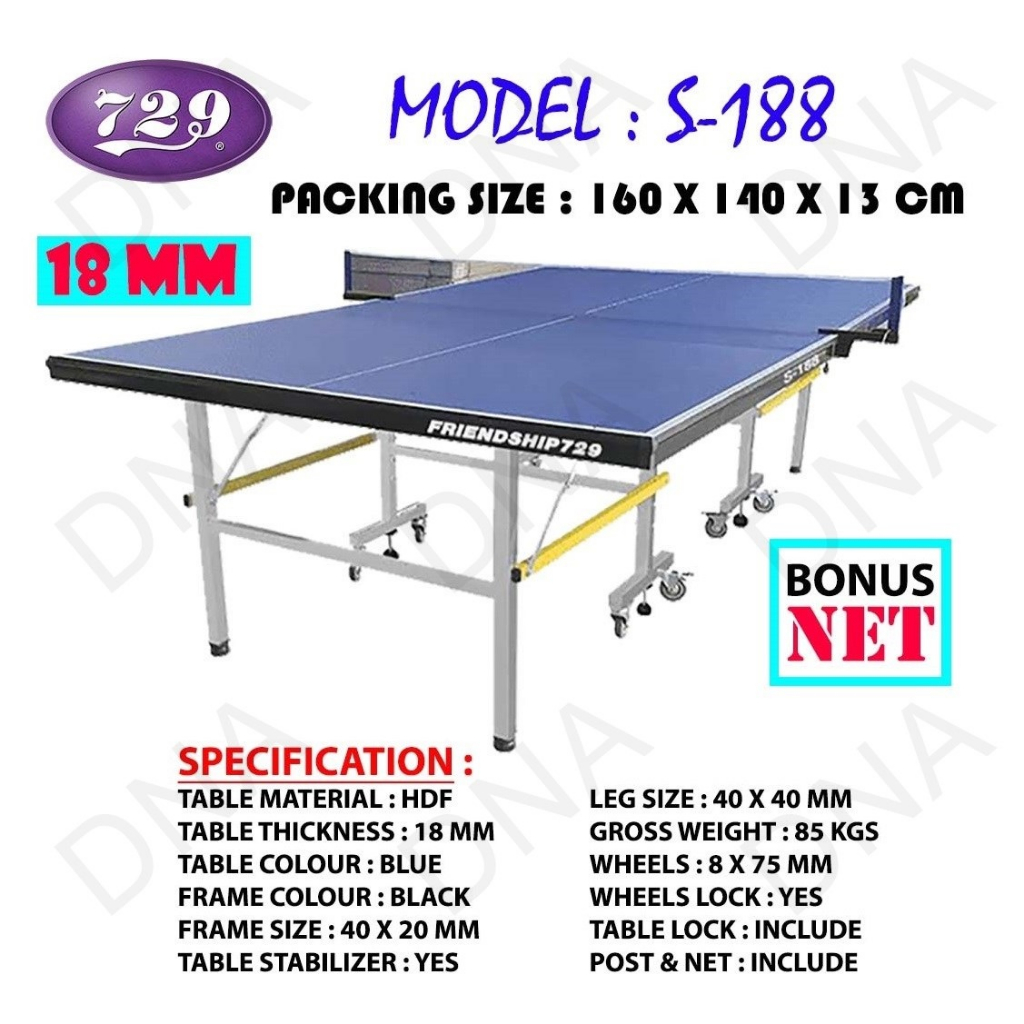 Jual Table Tennis / Tenis Meja 729 Friendship Model S188 (18mm) - ORIGINAL | Shopee Indonesia