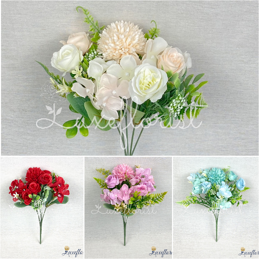 Jual BUNGA MIX DANDELION MIX POMPOM / ROSE HYDRANGEA POMPOM ARTIFICIAL ...