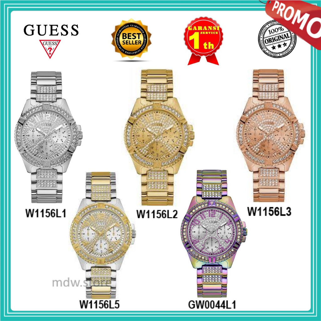 Jual Guess Bedazzle Quartz Crystal Watch Type W1156L1 W1156L2 W1156L3 ...
