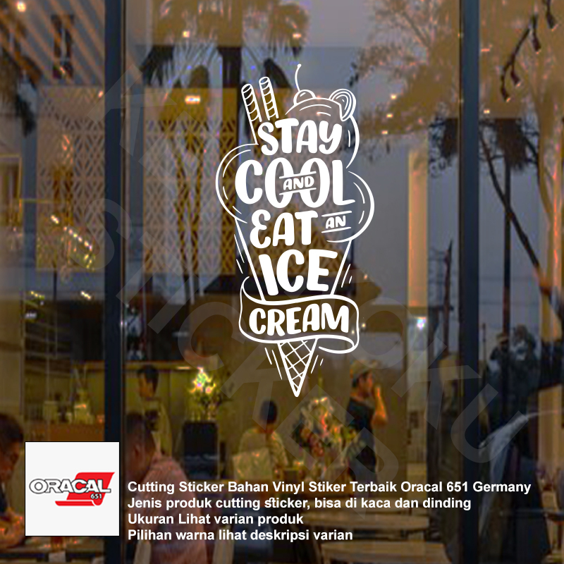 Jual Stiker Kaca dan Dinding Toko Es Krim Ice Cream Qoutes Cutting ...