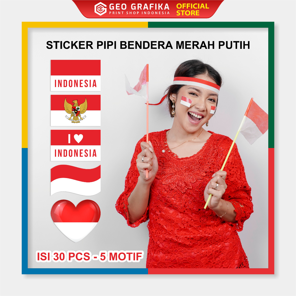 Jual Stiker Pipi HUT RI Bendera Merah Putih / Stiker Kemerdekaan ...