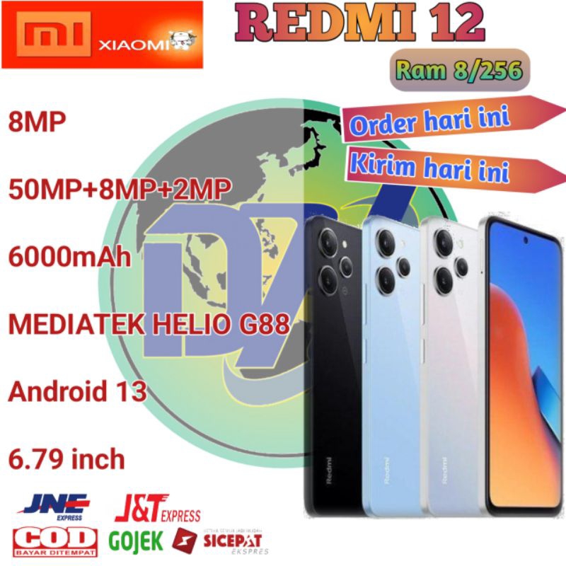 Jual Redmi 12 8/256 gb garansi resmi Indonesia 100% original | Shopee ...