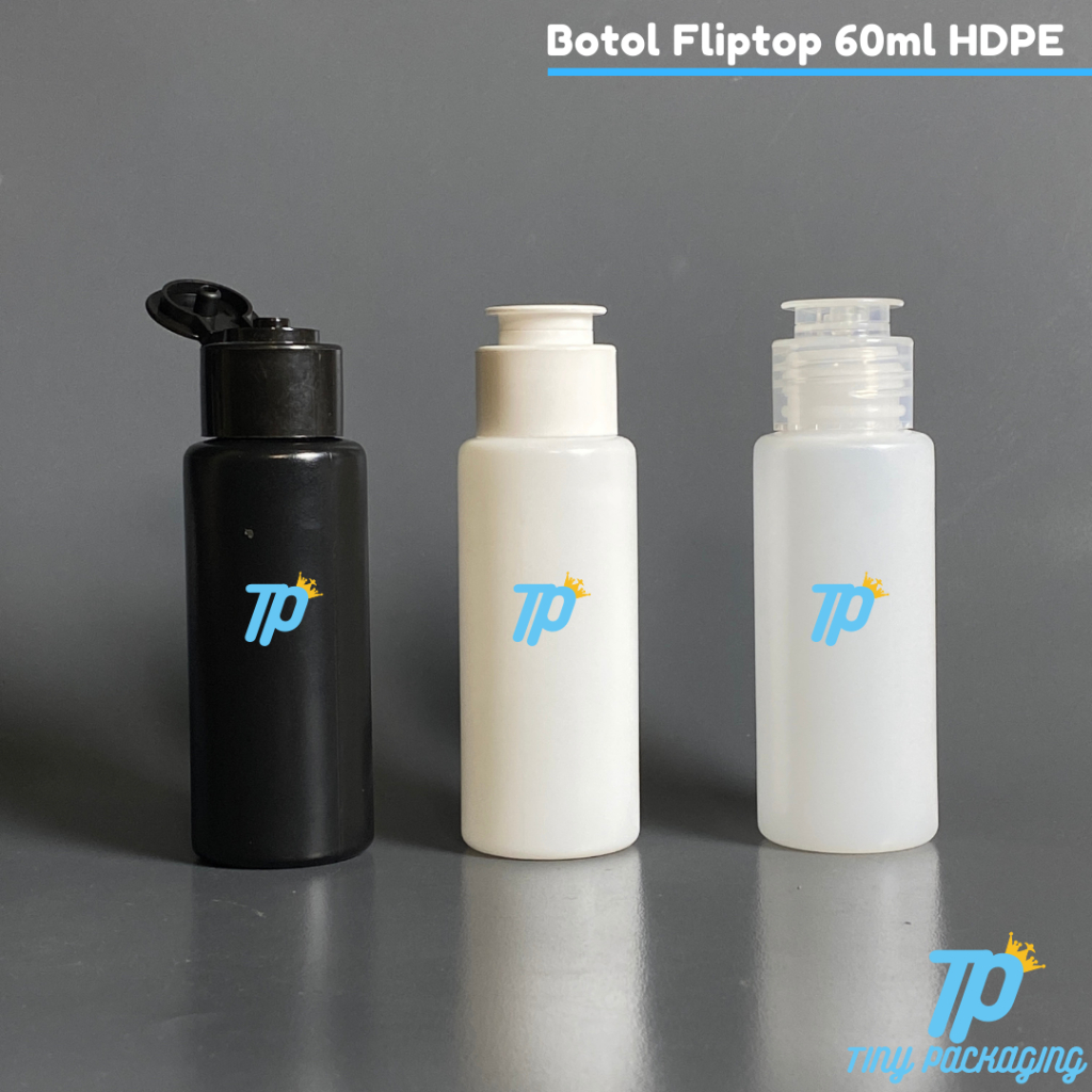 Jual Botol Fliptop 60 ml | Botol Fliptop Jamur 60 ml HDPE | Botol 60 ml Fliptop | Shopee Indonesia