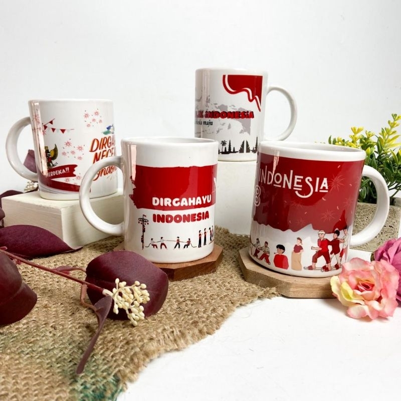 Jual Hadiah Lomba 17 Agustusan Mug Custom Merah Putih Souvenir Kemerdekaan RI Kemas Box Pita ...