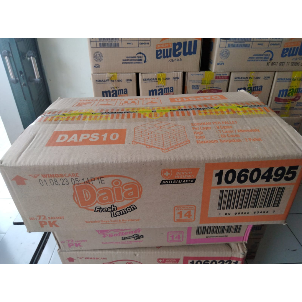Jual Daia detergen bubuk fresh lemon sachet 46g 1 karton / 1 carton / 1 dus sachet 1000 isi 72 ...
