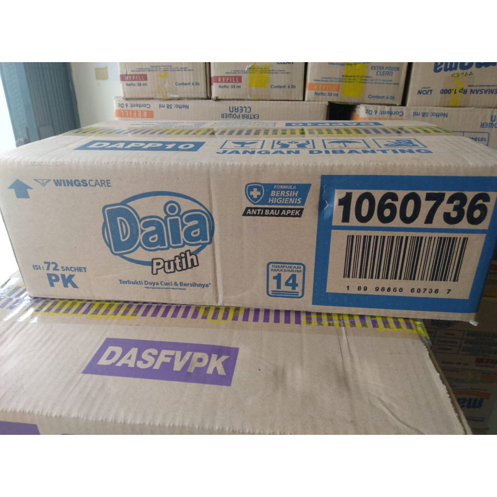 Jual Daia detergen bubuk Putih sachet 46g 1 karton / 1 carton / 1 dus sachet 1000 isi 72 sachet ...