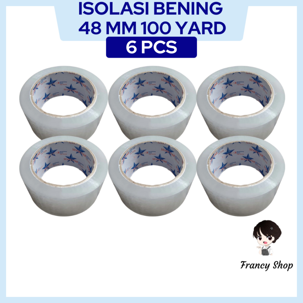Jual Paket Murah Isolasi Lakban Bening 48 mm 90 Yard x6 Pcs | Shopee ...