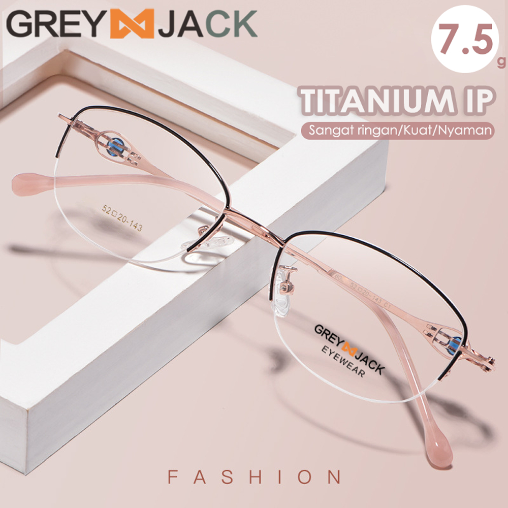 Jual Grey Jack Frame Kacamata Wanita Bahan Titanium Kecil Modis Style ...