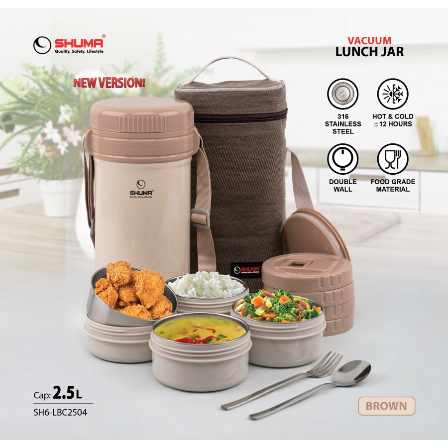 Jual New Produk SHUMA S/S 316 Primo 4S Vacuum Lunch Jar LBC 2500 ML ...