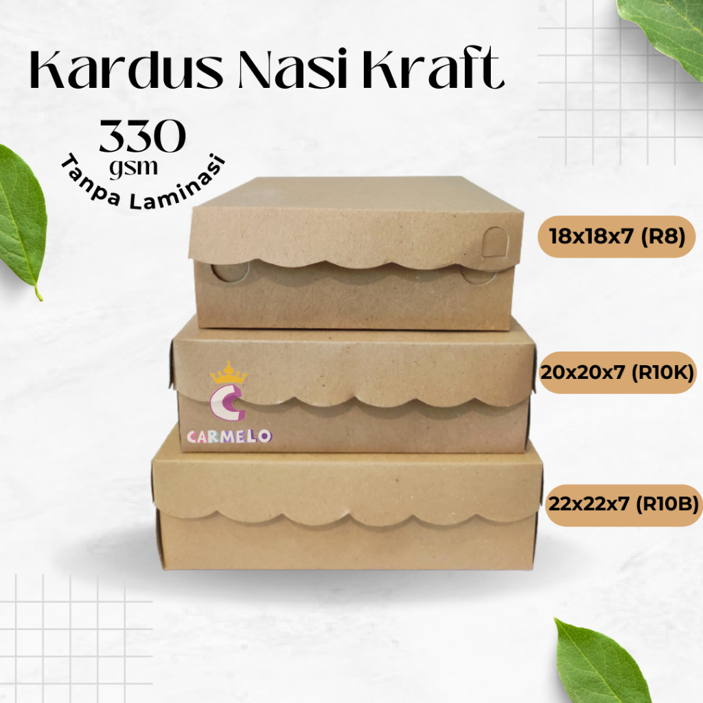 Jual (Min Order 25 Lembar) Dus Kotak Nasi Catering Renda R8 R10K R10B ...