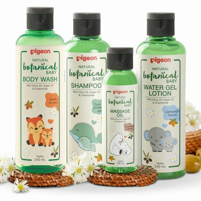 Jual PIGEON BOTANICAL BABY Body Wash / Shampoo / Water Gel Lotion / Oil ...