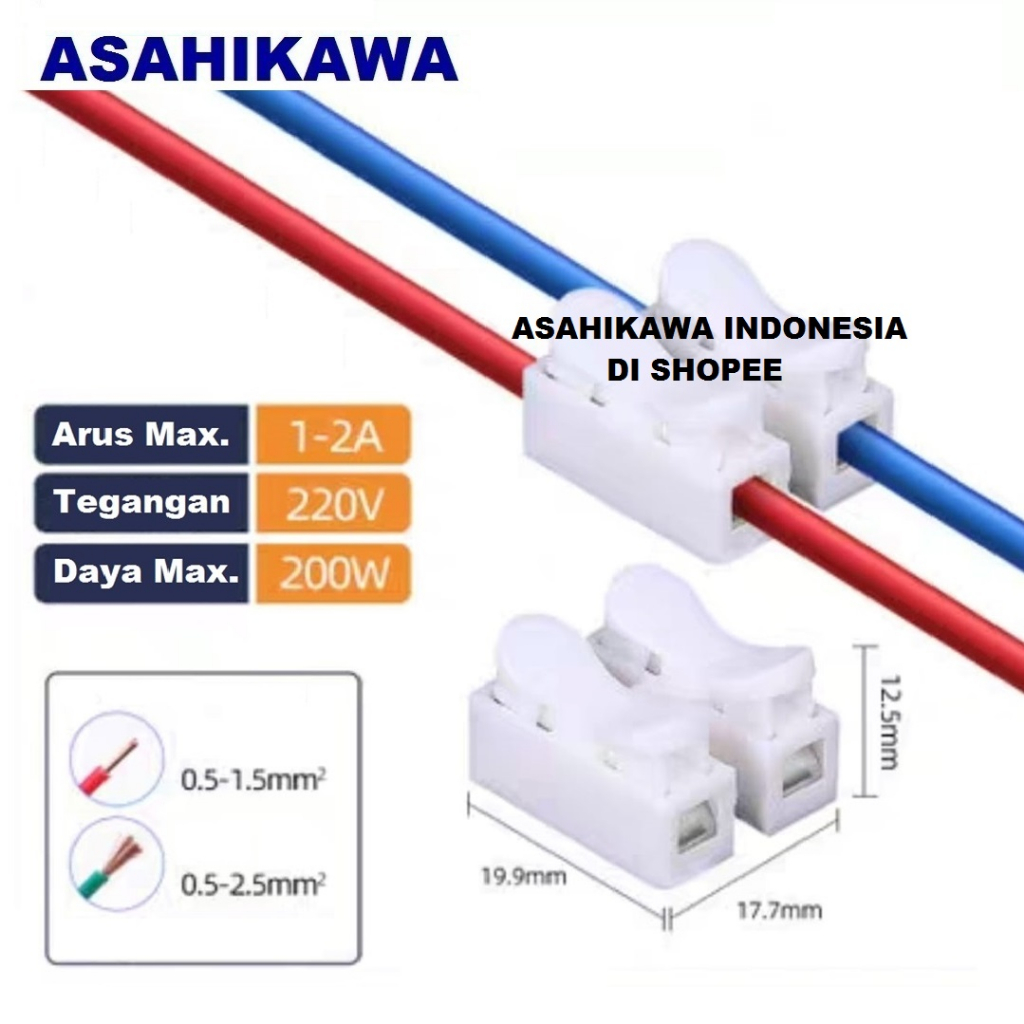Jual Asahikawa Konektor Pencet Kabel Sambungan Kabel Press Connector ...