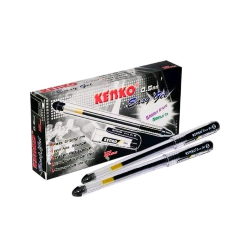 Jual (1Dus) Gel Pen Kenko Easy Gel 0.5mm Pulpen Pena Jel 12pcs ( 0.5 mm 1 Dus Box 12 pcs ...