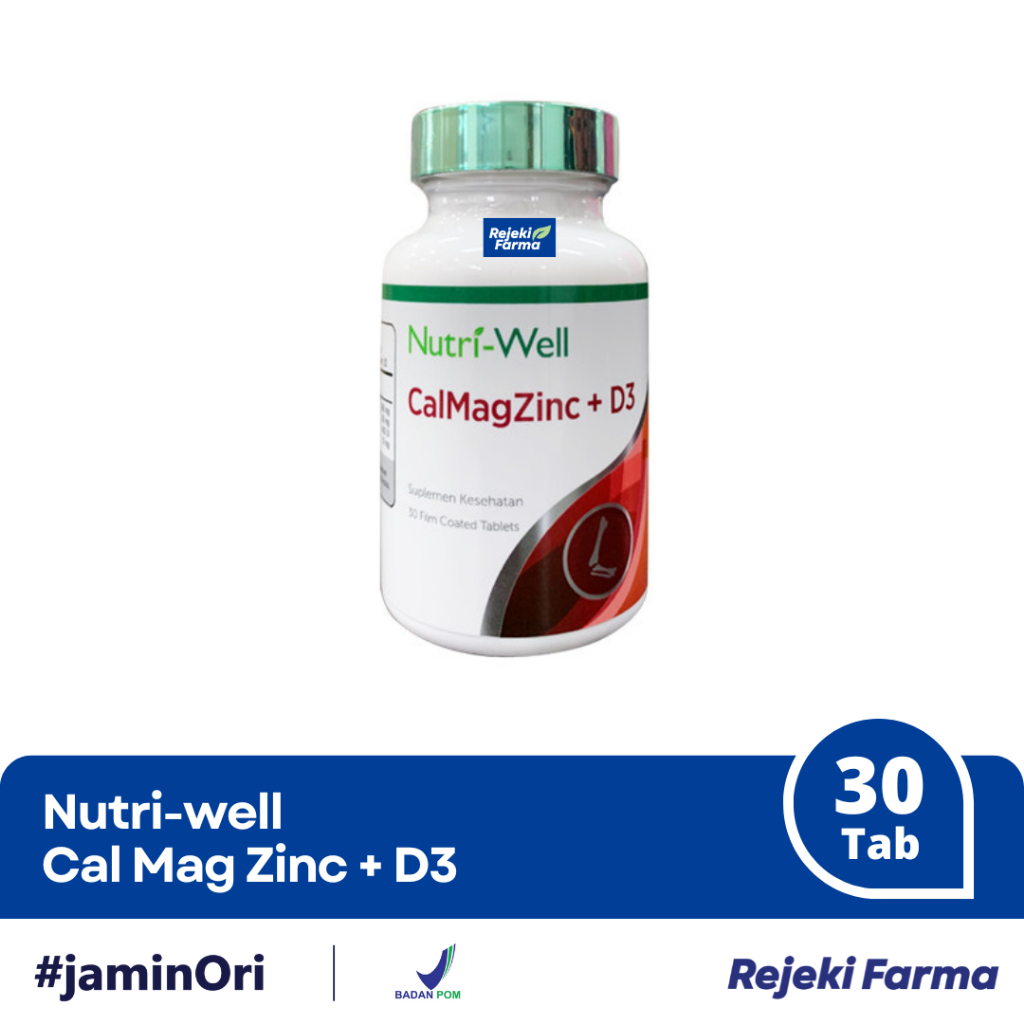 Jual Nutriwell CalMagZinc + D3 30 Tablet Tab- Nutri-Well Cal Mag Zinc ...