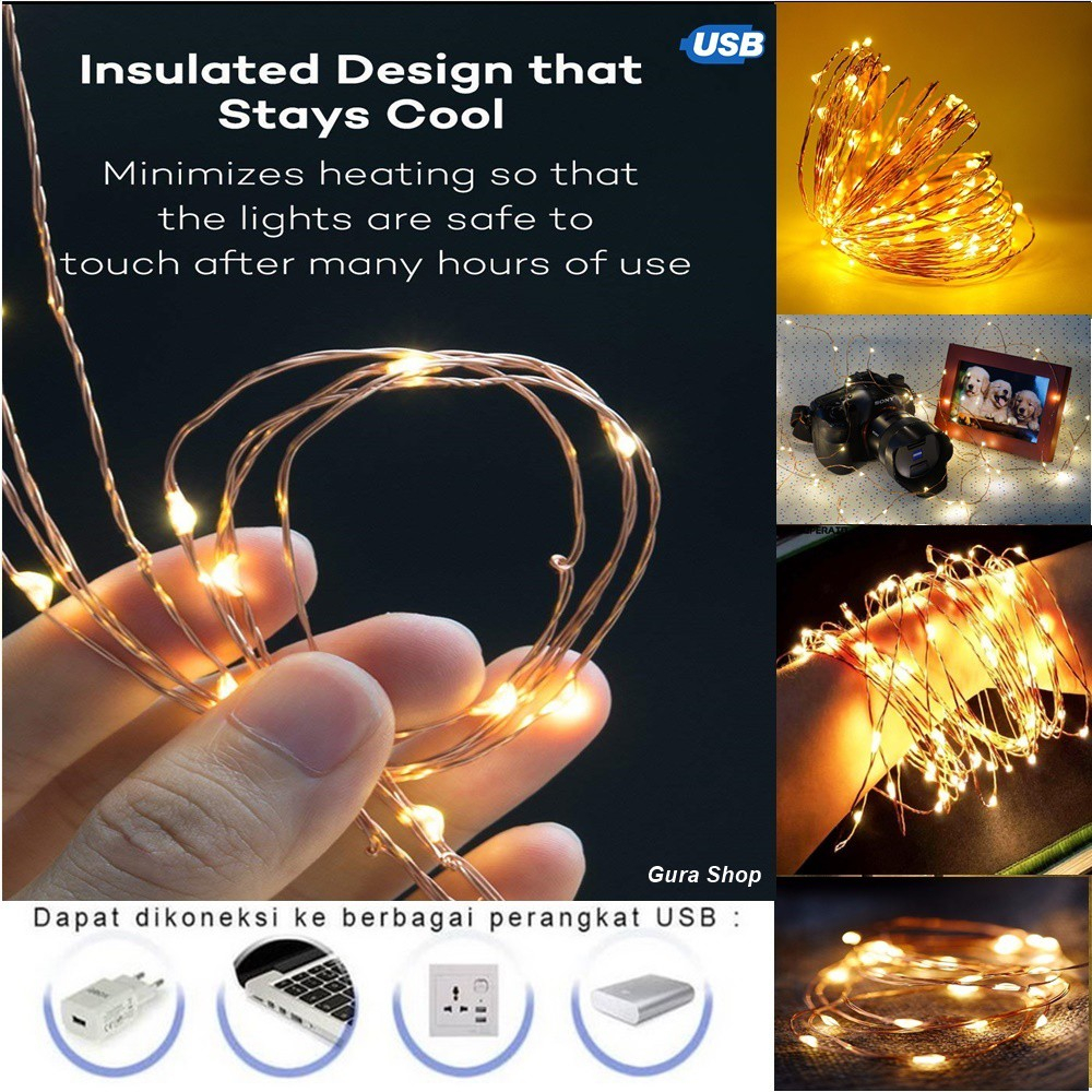 Jual Lampu Kawat LED USB 5 Lampu Hias String Light Tumblr Dekorasi ...