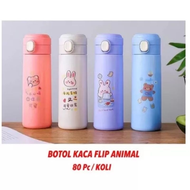 Jual Botol Kaca Flip Bear botol lucu 450ml | Shopee Indonesia
