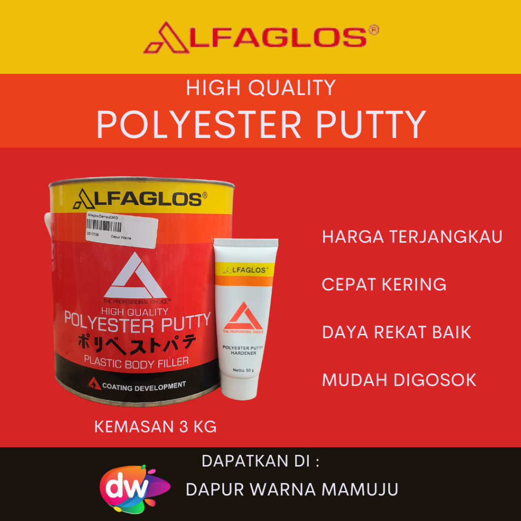 Jual Alfaglos Polyester Putty (Dempul Alfaglos) | Shopee Indonesia