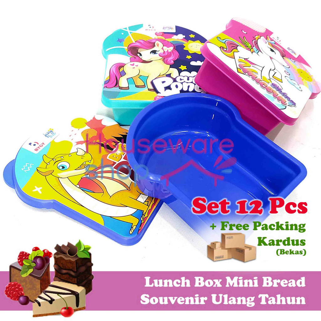 Jual [ LUSIN ] Lunch Box Gambar Tempat Makan Souvenir Ulang Tahun ...