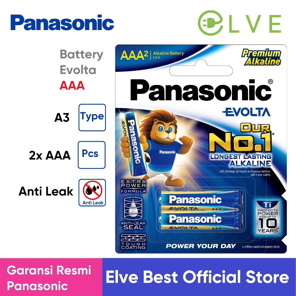 Jual Panasonic Baterai Evolta Premium Alkaline AAA 2pc Battery Evolta Alkaline A3 | Shopee Indonesia