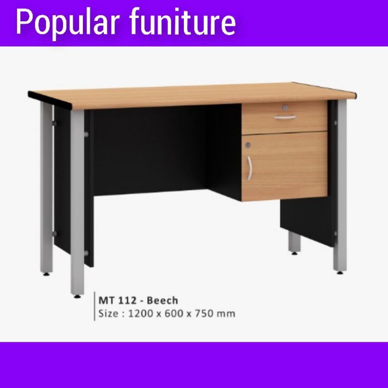 Jual meja kantor MT-112(ukuran:120x60x75cm) popular funiture/meja kerja ...