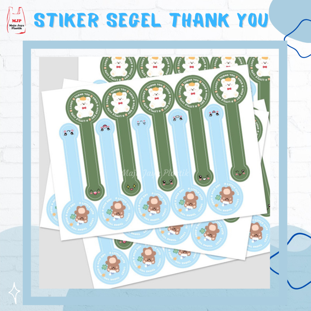 Jual Sticker Panjang Segel Makanan Cake Stiker Thank You Seal label ...