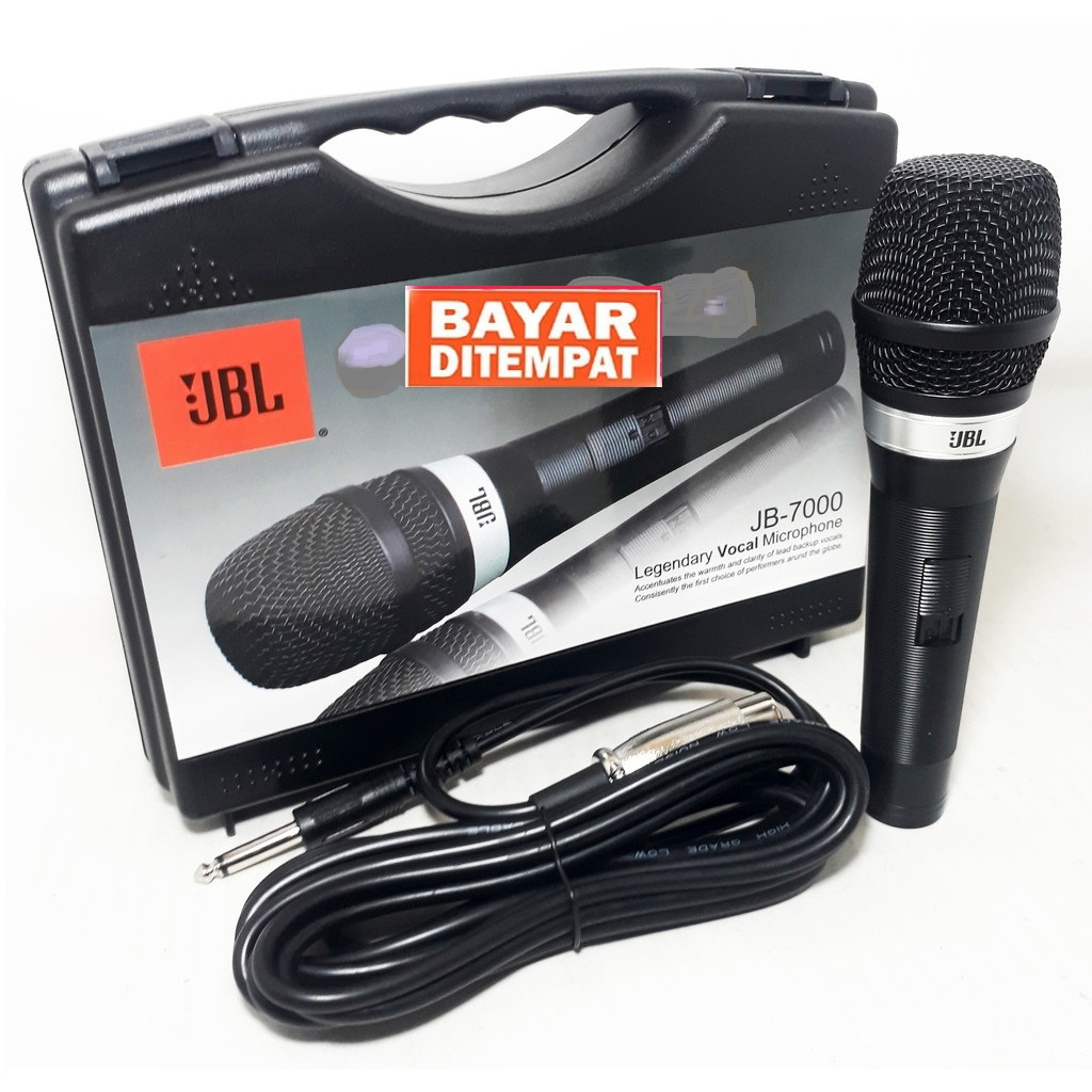 Jual JBL Microphone Kabel JB-7000 Super Body Besi -Hitam plus koper ...