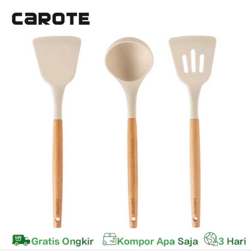 Jual Carote Sutil / Sendok Sup / Spatula Silikon Tahan Panas Warna ...