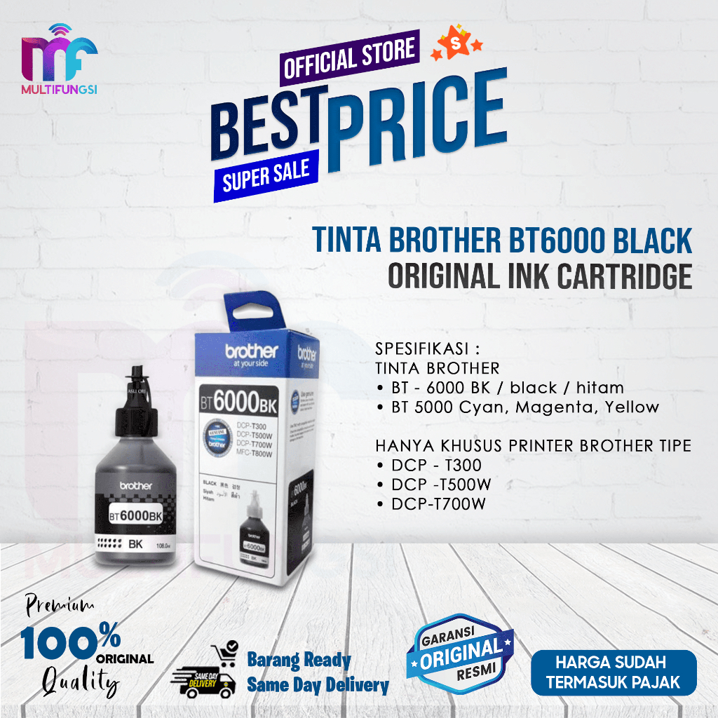 Jual Tinta Brother BT6000 BK Original Black BT 6000 BK | Shopee Indonesia
