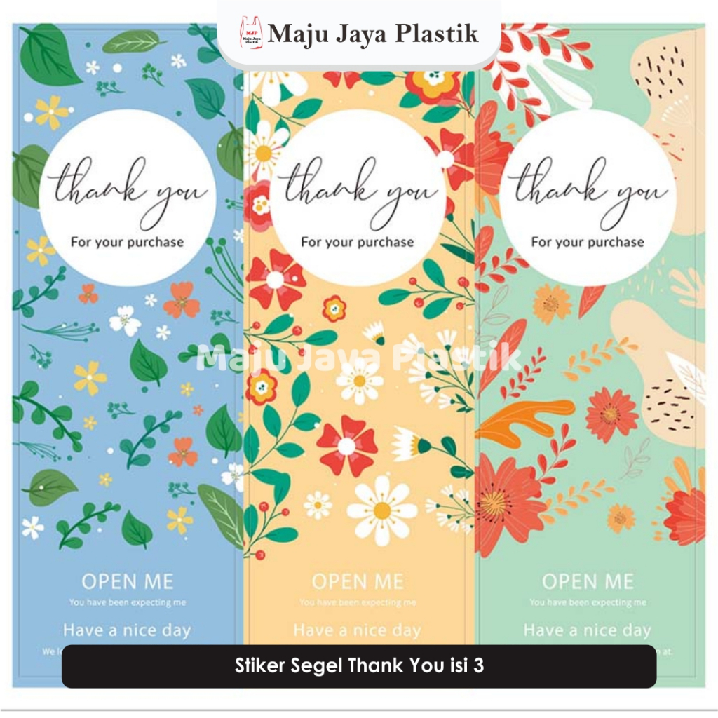 Jual Sticker Panjang Segel Makanan Cake Stiker Thank You Seal label ...
