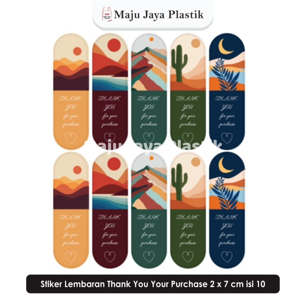 Jual Sticker Panjang Segel Makanan Cake Stiker Thank You Seal label ...