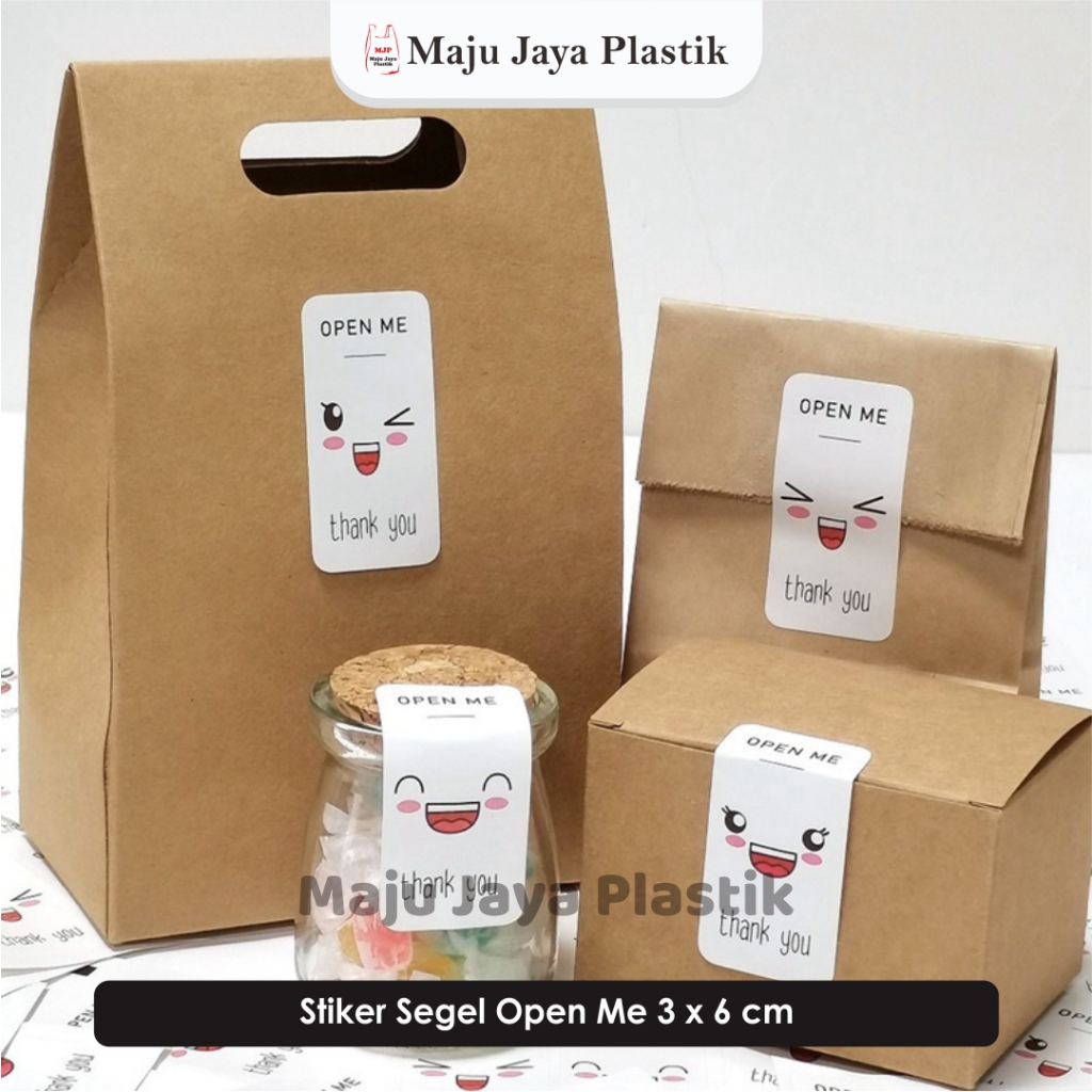 Jual Sticker Panjang Segel Makanan Cake Stiker Thank You Seal label ...