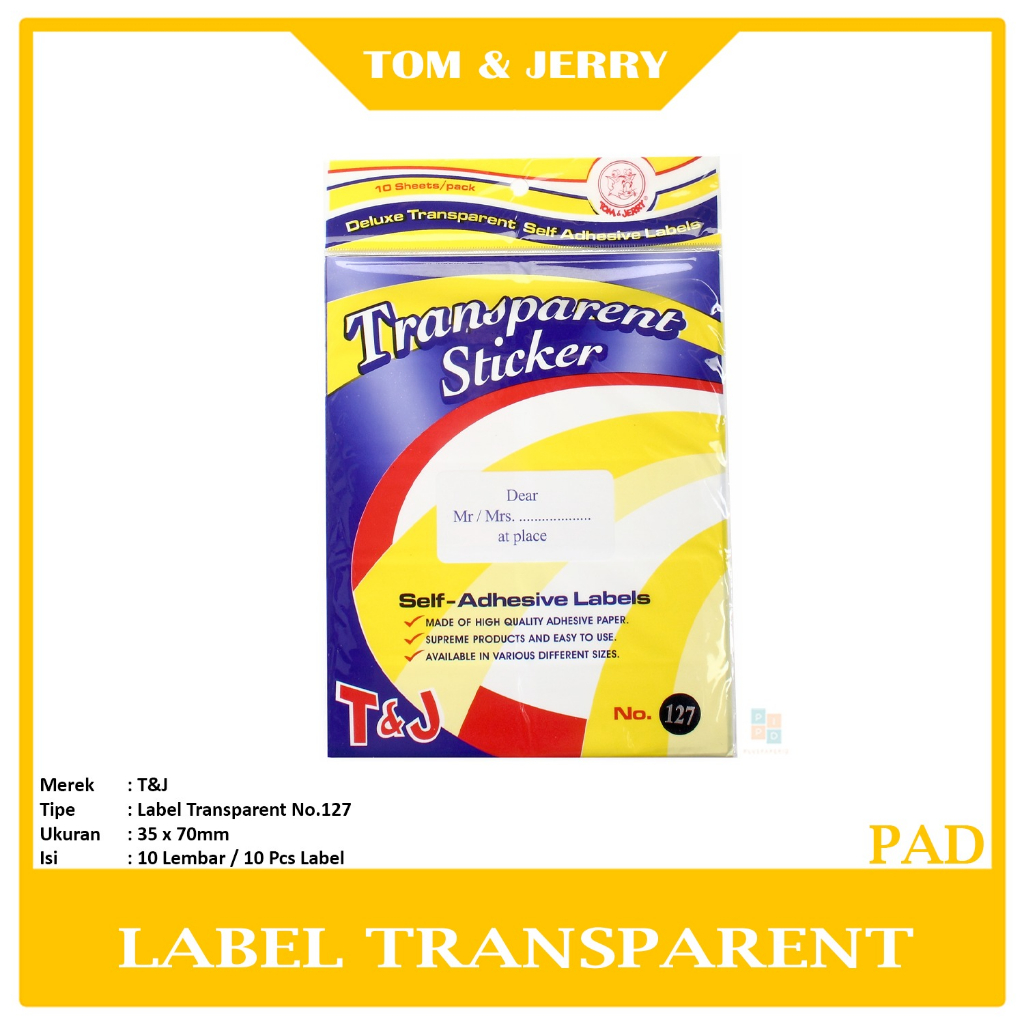 Jual Tom & Jerry - Label Transparent Undangan 127 - Pad | Shopee Indonesia