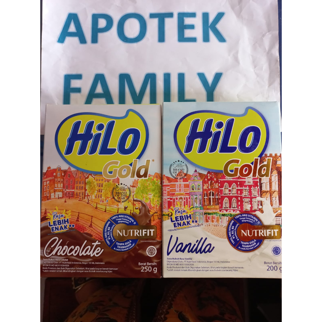 Jual HiLo Gold Vanilla 200gr coklat 250gr - Susu Dewasa Tinggi Kalsium ...