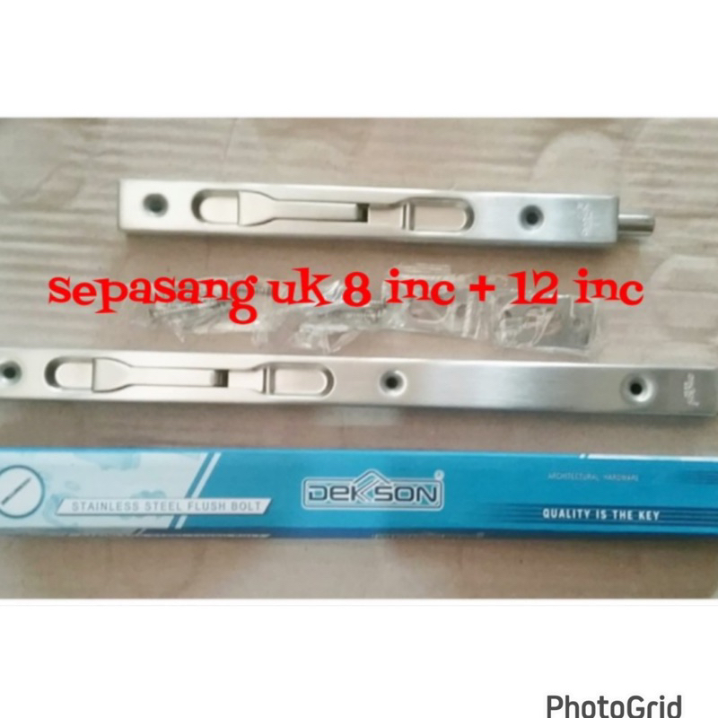 Jual Grendel Tanam Flush Bolt 6” + 12” Inch + dust proof penutup ...