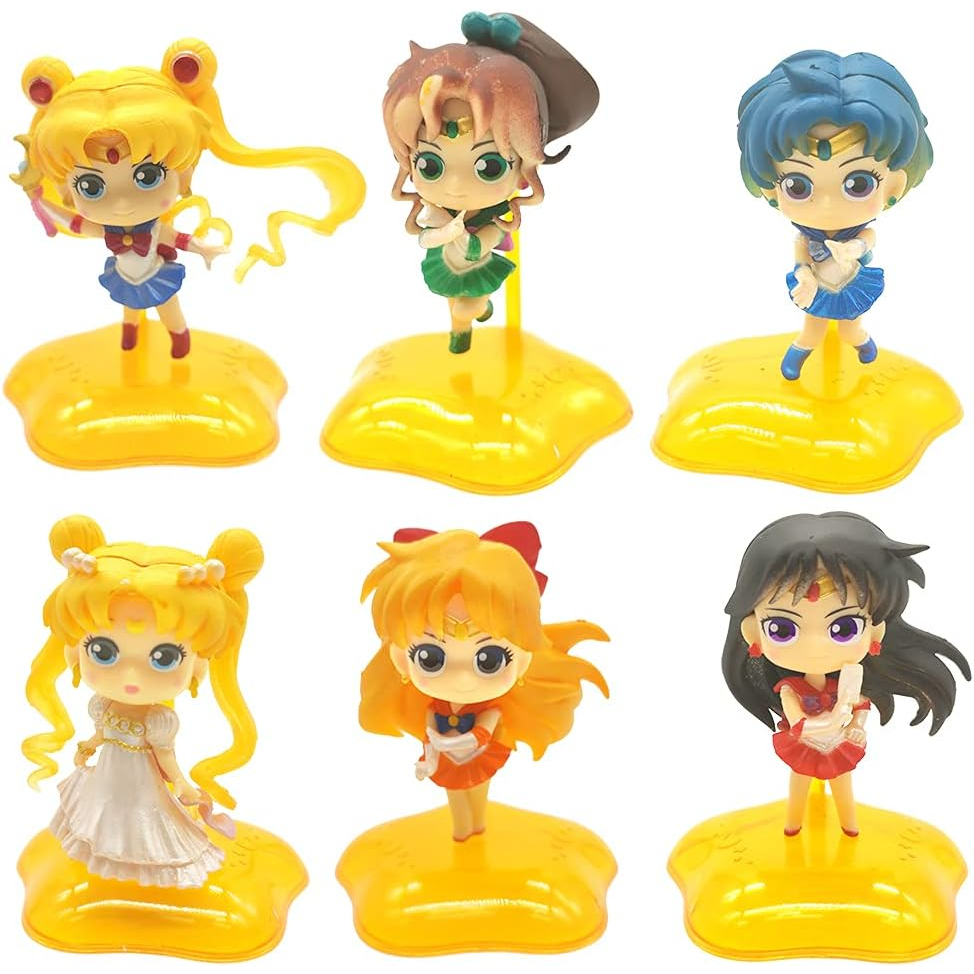 Jual Anime sailormoon figure Chibi Topper Cake Sailor Moon Set Isi 6 ...