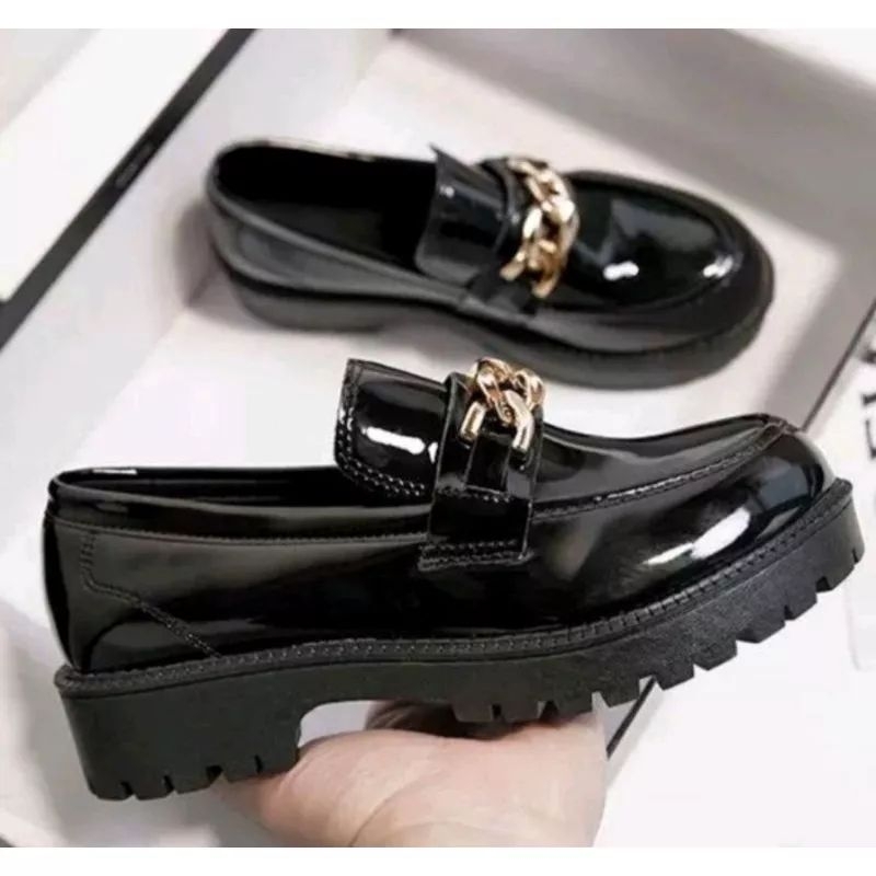 Jual elm.co [ COD ] Sepatu docmart wanita loafers cewek paskibra ...
