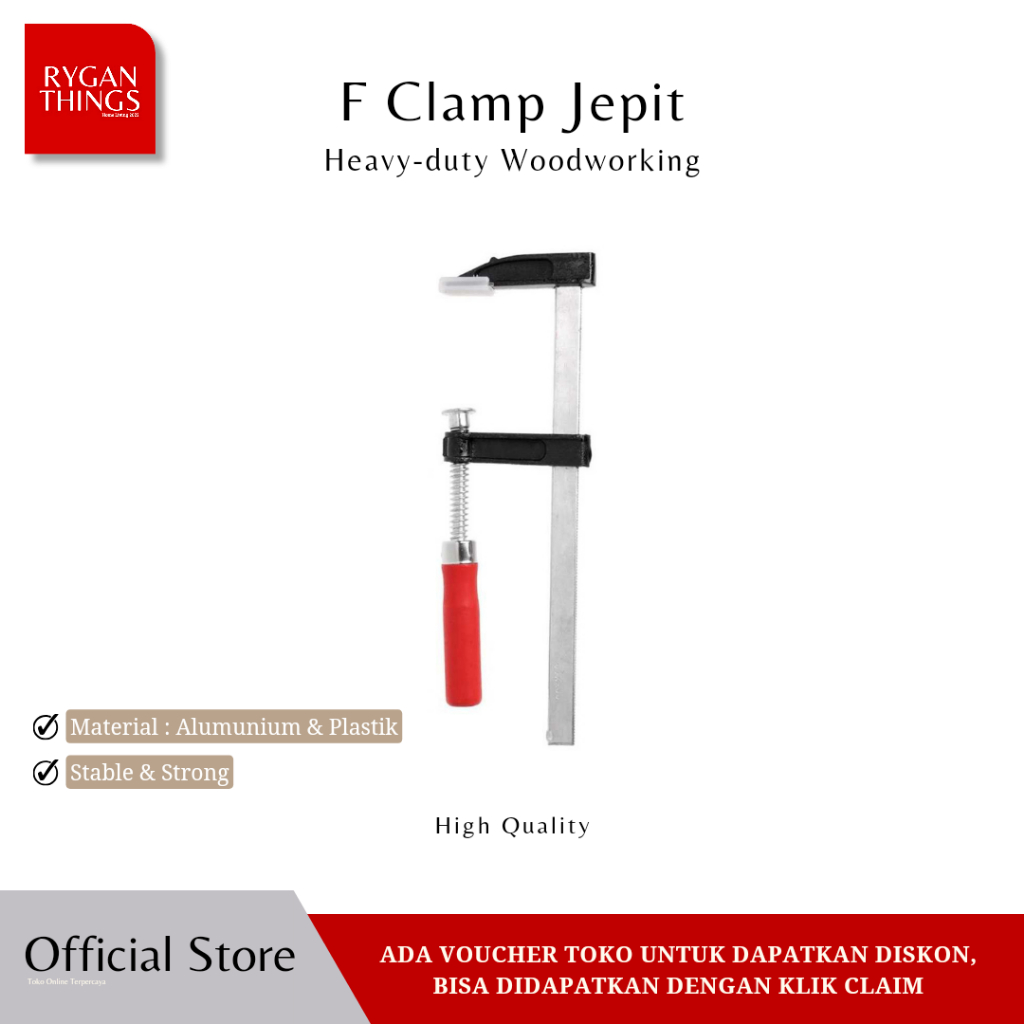 Jual Klem Jepit Kayu F Clamp Jepit Papan Kayu Heavy Duty Woodworking ...