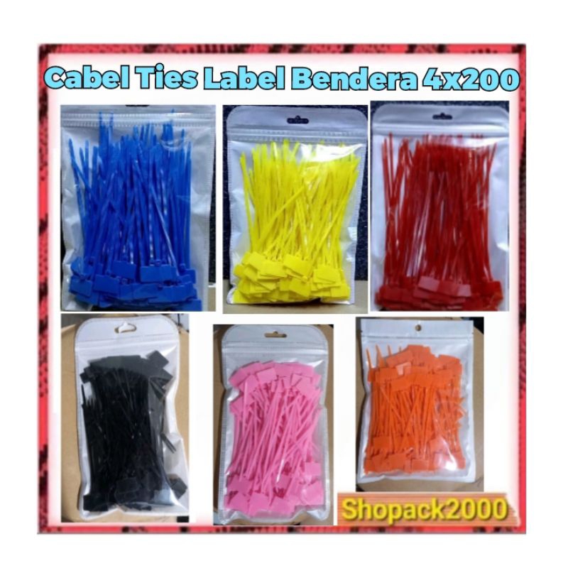 Jual Kabel Ties Label Bendera Ties 4x200mm / Ties kabel bendera ...