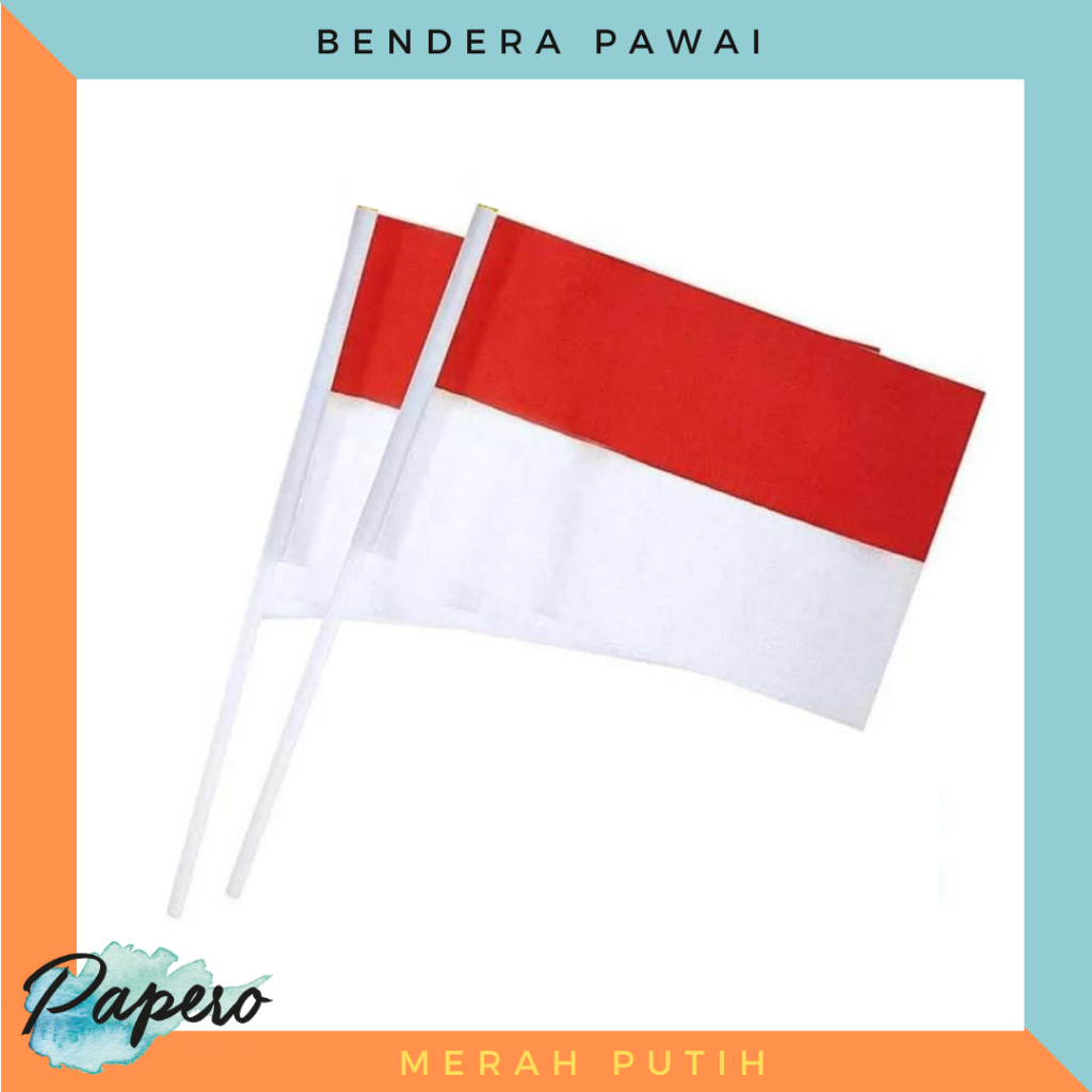 Jual Bendera Pawai Merah Putih + Gagang Plastik 17 Agustus isi 10pcs ...