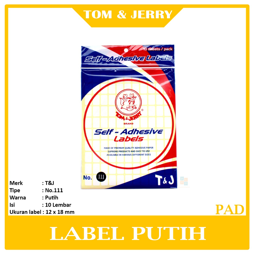 Jual Tom And Jerry Label Paper Putih No 111 And No 112 Pad Shopee
