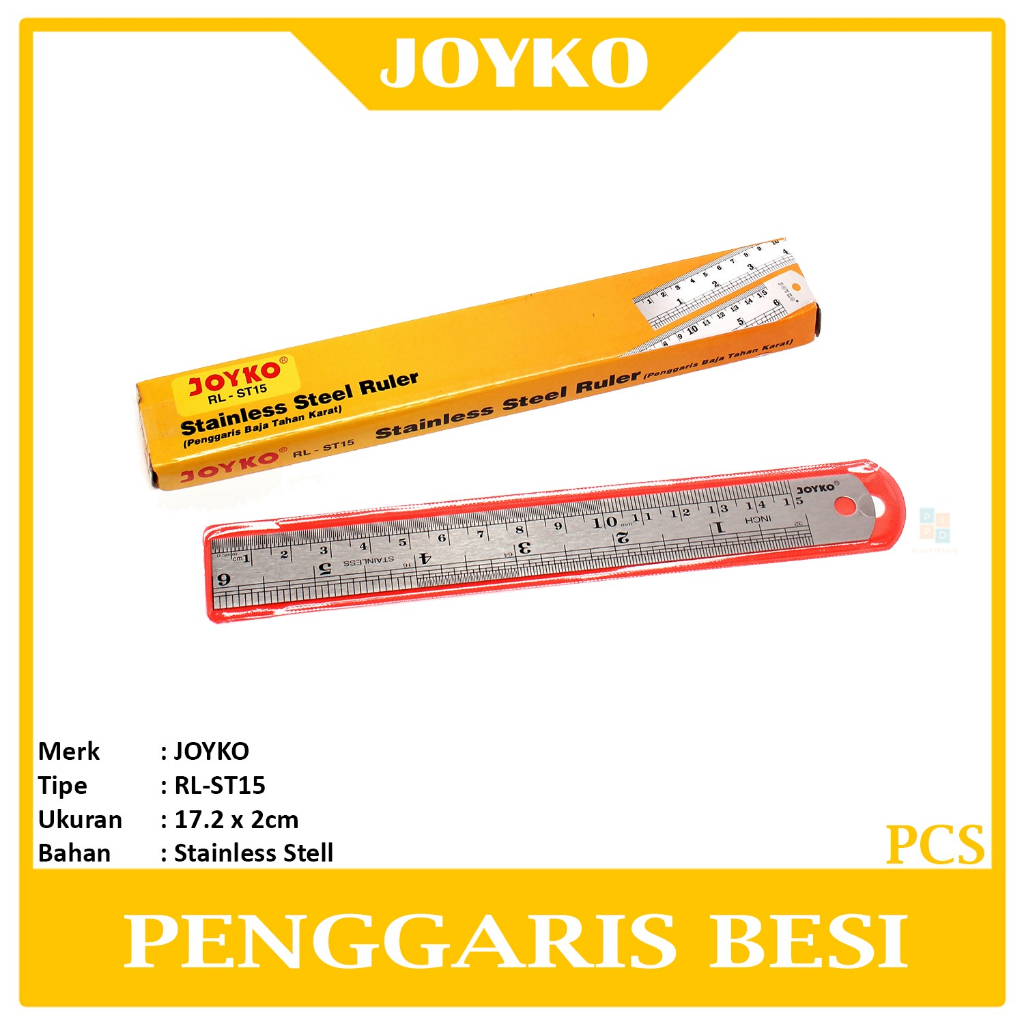 Jual JOYKO - Penggaris Besi - 15 cm Stainless Steel - Pcs | Shopee Indonesia
