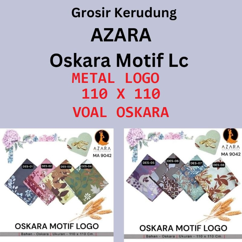 Jual AZARA OLIVE Metal Logo Jilbab Segi Empat Motif AZ LC 110 X 110 CM ...