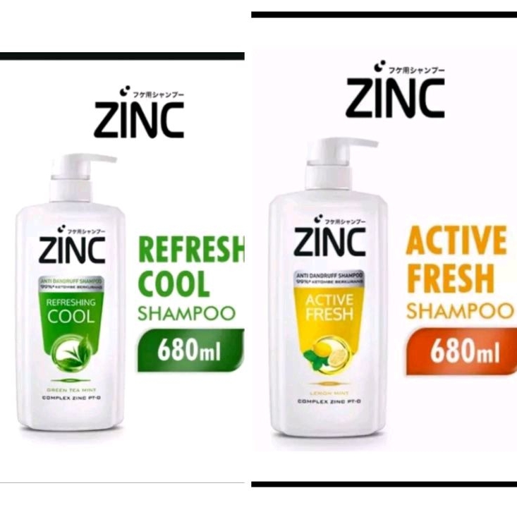 Jual Zinc active Refreshing Cool 680ml Zinc Shampoo Active Fresh Botol ...